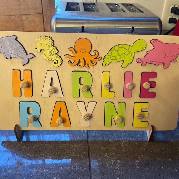 Personalized Sea Animals Name Puzzle: Nautical Nursery Decor - Etsy