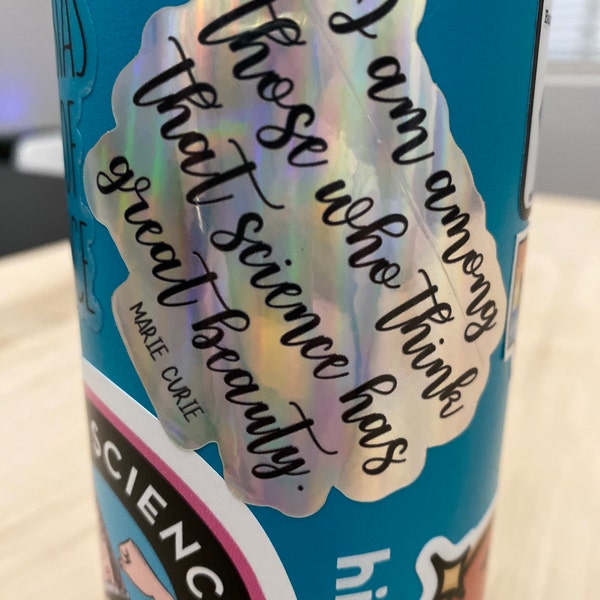 Marie Curie, Holo Science Sticker, STEM, Gift for Scientist ...