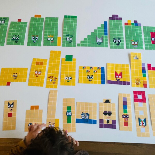 Numberblocks Face Stickers 1-19 Instant Download PDF / PNG - Etsy