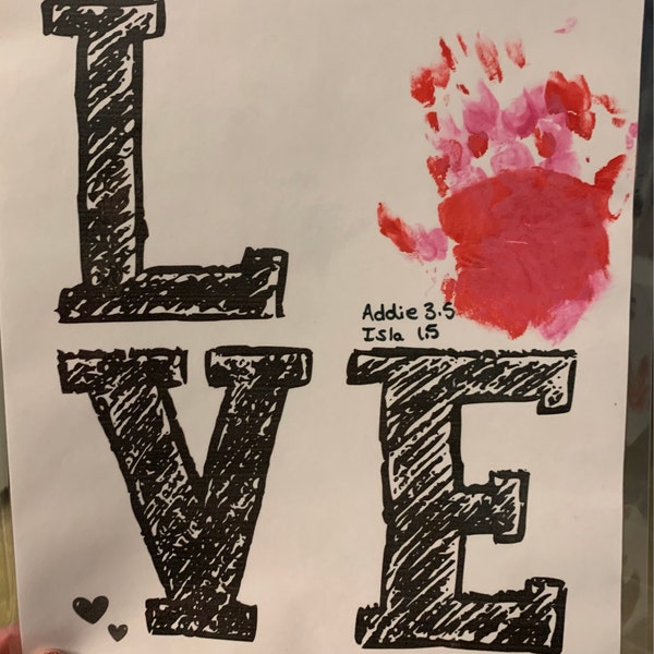 LOVE Handprint Art Valentine's Day Craft for Toddlers, Valentines Day ...