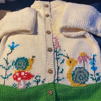 PDF Knitting Pattern Baby Cardigan Tulips P073 - Etsy New Zealand