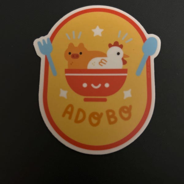 Adobo Vinyl Sticker - Kawaii Food Sticker - Filipino Food Sticker ...