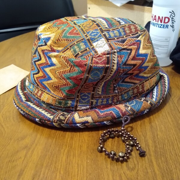 Navajo Hippie Bucket Hat Boho Roll Brim Southwestern Bohemian Ethnic ...