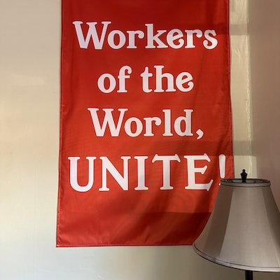 Leftist Poster: Workers of the World, Unite Retro Walter Crane Style ...