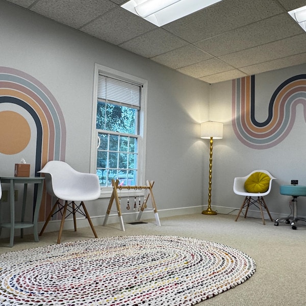 Large Trees Wall Decal, Colorful Rainbow Sticker, Unisex Wall Decor ...