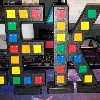 Black brick Script Stand-up Letters, Embedded With Real Bricks. - Etsy