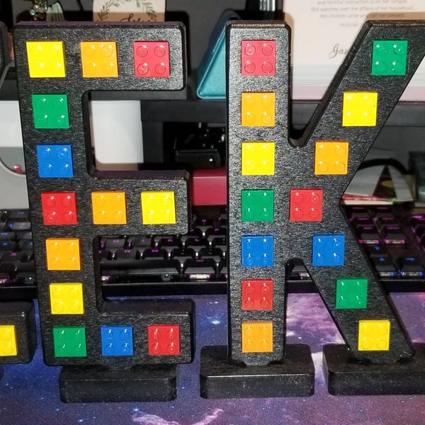 Black "brick Script" Stand-up Letters, Embedded With Real Bricks. - Etsy