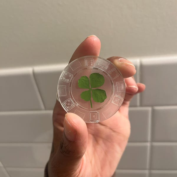 Lucky Duck Keychain | Four Leaf Clover | Resin |genuine Four Leaf | St ...