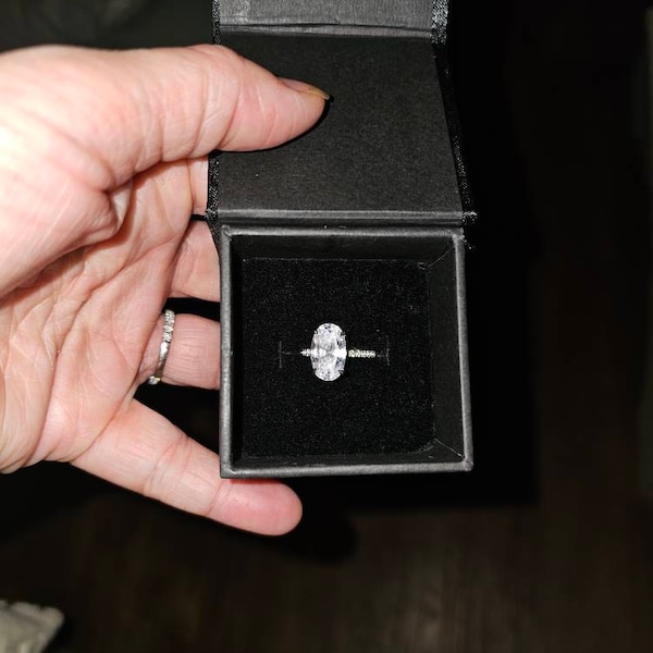 3CT Princess Cut Simulated Stone Wedding Ring / Hidden Halo Bridal ...