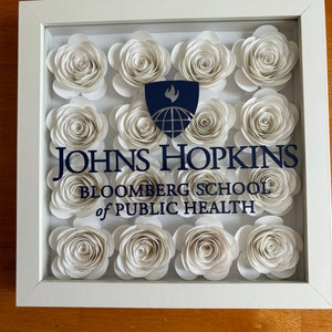 Flower Shadow Box College Logo Graduation Gifts College Acceptance ...