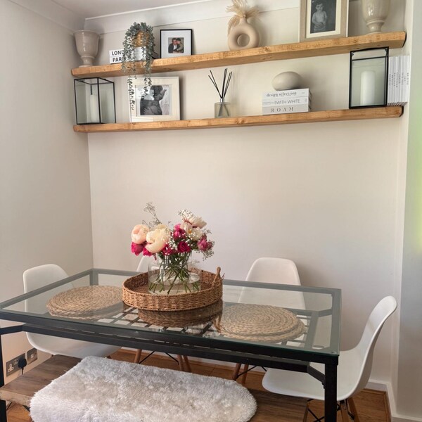 Rustic Shelf Made From Reclaimed Scaffolding Boards, 22.5cm Deep, 3.5cm ...