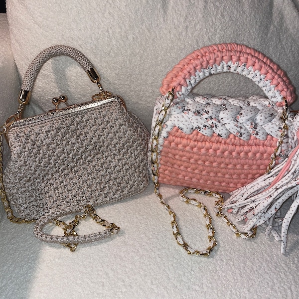 Crochet Raffia Oyster Shell Bag | Pearly Mussel Crossbody Bag | Knitted ...