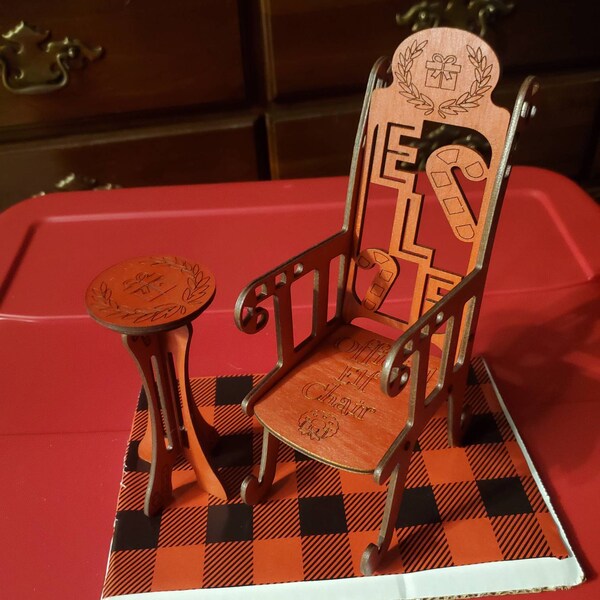 Personalized Christmas Elf Chair and Table Wood Doll Furniture, Elf ...