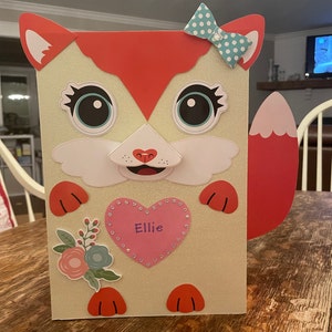 Fox Valentine Box Printable Decor Kit 3D Nose, Eye Options, 3D Bow ...