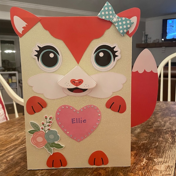 Fox Valentine Box Printable Decor Kit 3D Nose, Eye Options, 3D Bow ...