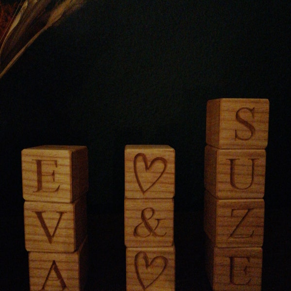 1.6'' Personalized Wood Blocks, Baby Name Blocks, Birthday Baby Shower ...
