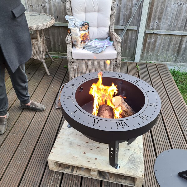 Luxury Hand Made Fire Pit | BBQ | Sun Dial Garden Ornament - Etsy UK