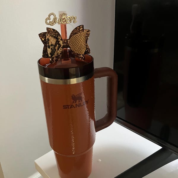 Black Glitter Straw Bow Straw Bow Topper Starbucks Straw Accessory ...