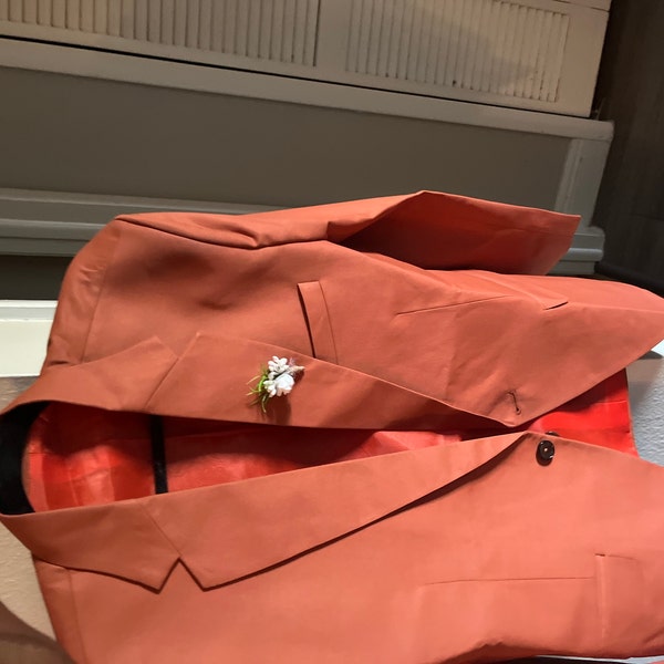 Men Rust Orange Suit, Rustic Beach Wedding Suit,rustic Groomsmen Suit ...