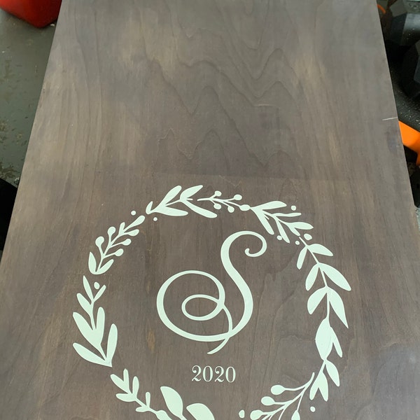 Monogram STENCIL or DECAL / Personalized Monogram / Wreath Monogram ...