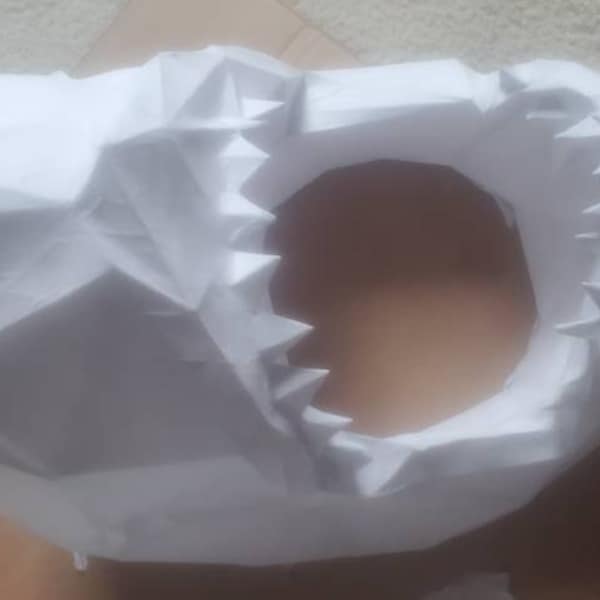 Jaws 3d Paper Shark Out of the Wall, Low Poly, Papercraft, PDF Template ...