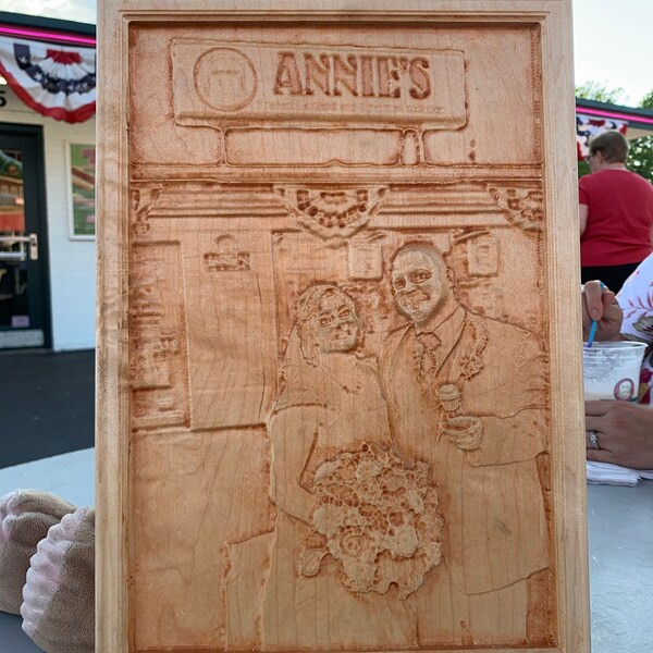Custom 3D Portrait Photo Carving Engraving, Wood Relief Carving ...