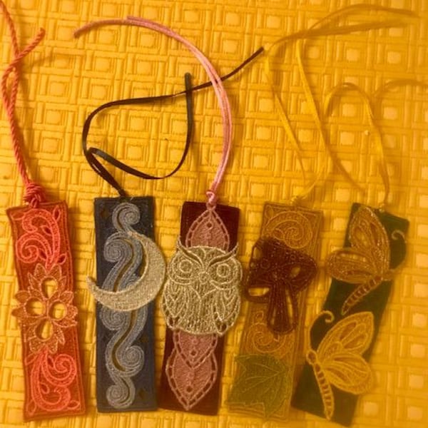 In the Hoop Free Standing Lace Bookmarks 5 Pack, Machine Embroidery ...