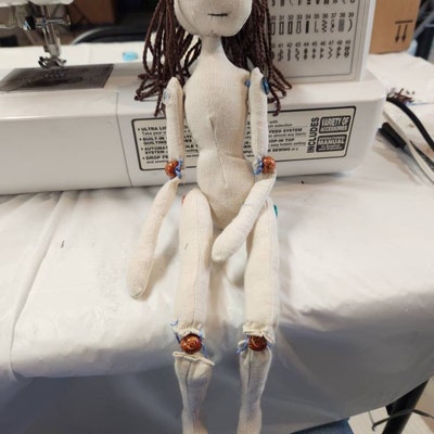 Easy Fabric Printed Jointed Cloth Doll Pattern Kit to Create Antique ...