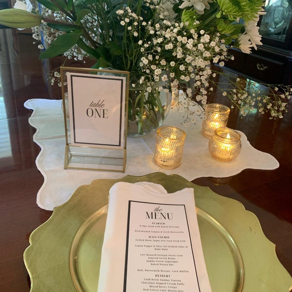 Menu and Name Place Cards Printable Template, Editable Wedding Menu ...
