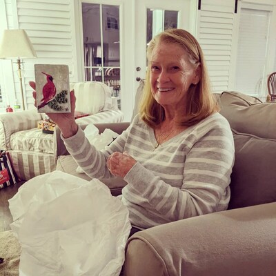 Textured Red Bird With Glass Block Art, Cardinal, Glass Art, Resin Art ...