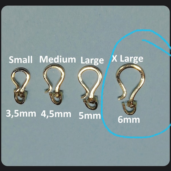 18K 14K Real Gold Swivel S Hook, Hinge Hook Real Solid Gold Clasp, Oval ...
