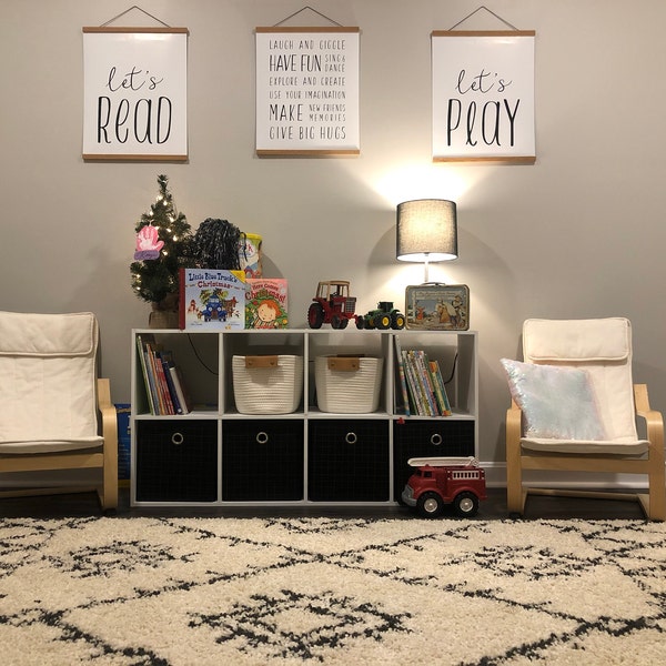 Set of 3 Playroom Printables, Let's Play Printable, Let's Read ...