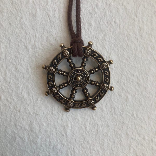 Dharma Pendant Wheel of Life Samsara Bronze Amulet Buddhist Talisman ...