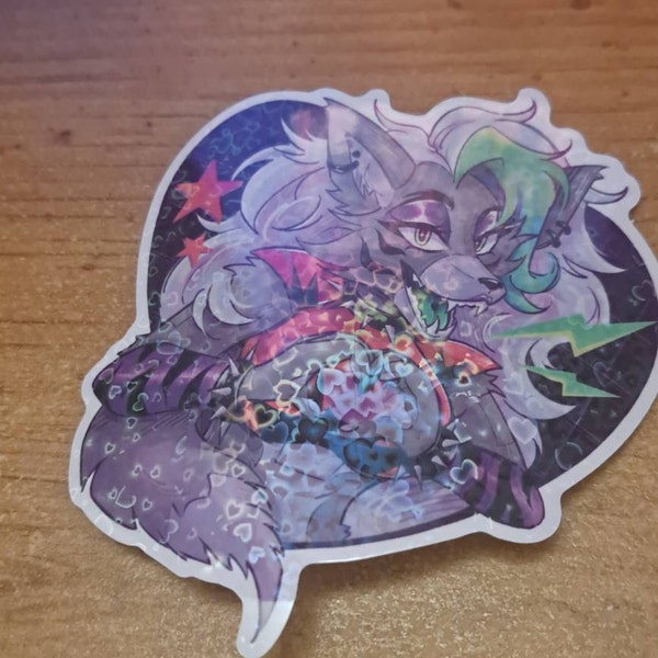 FNAF Roxanne Wolf Sticker 4” Heart Holo | Security Breach Glamrock ...