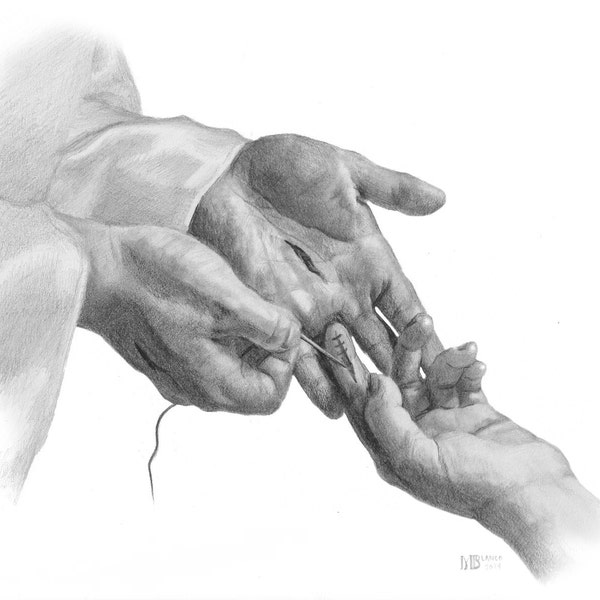 Christ's Hands PRINT of Pencil Drawing - Etsy