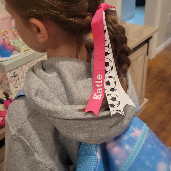 Custom Soccer Ribbons, Custom Team Ribbons With Names, Ponytail Hair ...