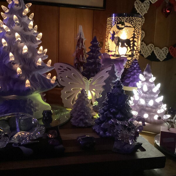 Ceramic Light Blue Pine Tree - Etsy