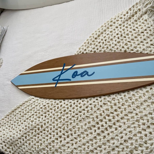 Personalized Surfboard Name Sign - Handcrafted Wood Surfboard Wall Art ...