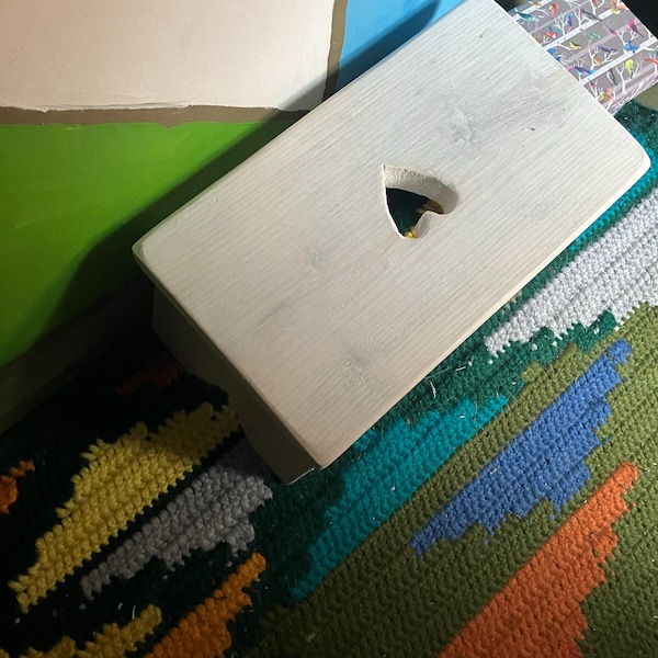 Handmade Rustic Wooden Children's Stool | Heart Carving, Kids Furniture ...