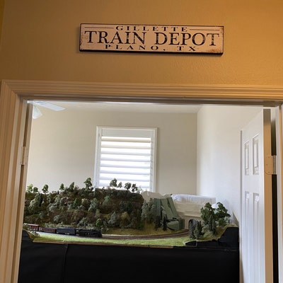 Customized Train Depot Sign Railroad Railway Personalized Name Print on ...