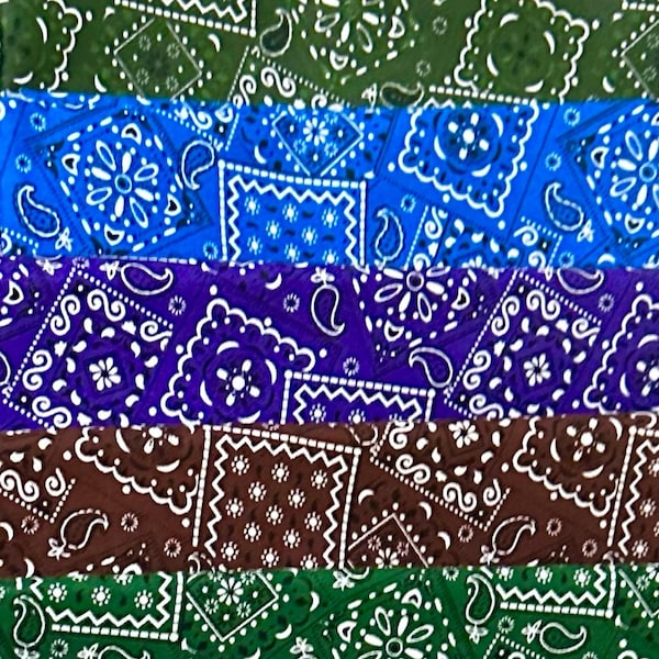 Bandana Fabric - 17 Colors to Choose From 100% Cotton - Quilters ...