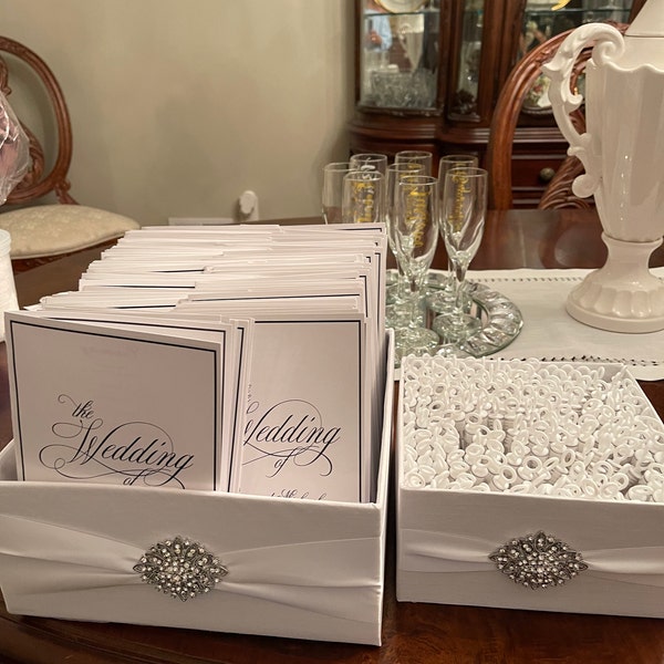 Wedding Box, Program Box, Program Basket, Bridal White Wedding Box ...