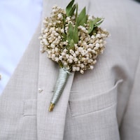 Dried Thistle and Rose Buttonhole, Scottish Wedding, Dried Dusky Pink ...