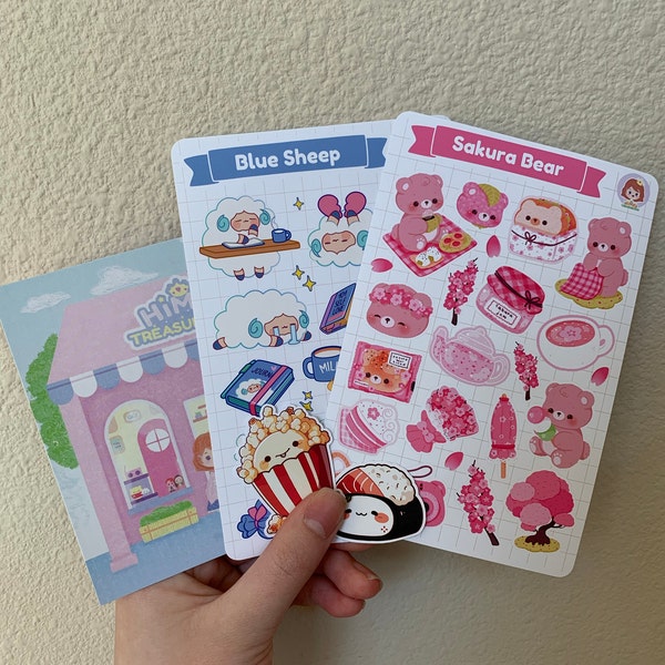 Sakura Bear Sticker Sheet Kawaii Stationery - Etsy