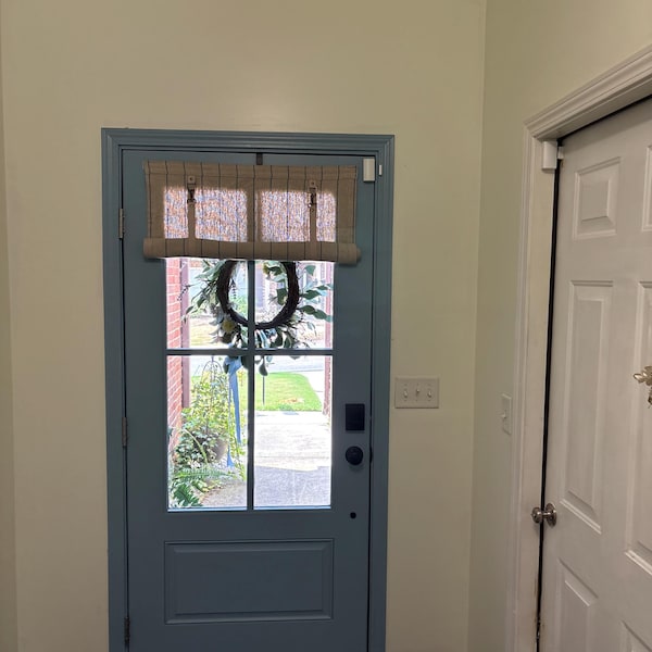 Beige Roll up Shade, French Door Curtain Valance With Velcro Attachment ...