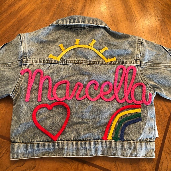 Custom Name Denim Jacket, Personalized Toddler Girls Name Jacket, Baby ...