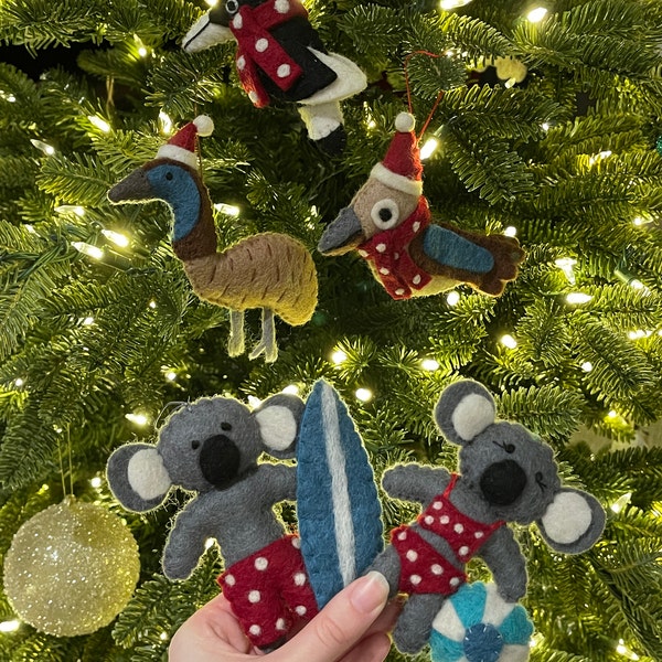 Full Set Australian Animal Tree Decorations, Koala Decoration, Kangaroo ...