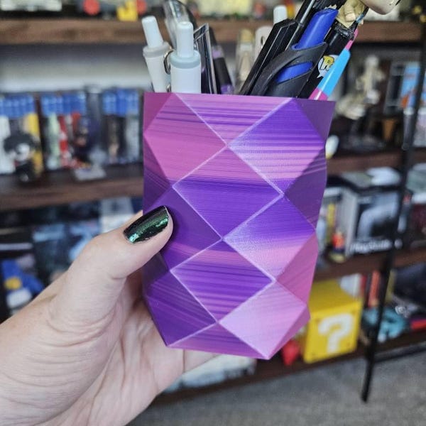Desk Organizer | Multi- Section Pencil Holder | 3D Printed | Sticky ...
