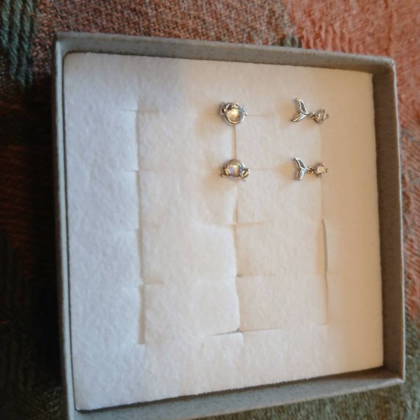 Sterling Silver Rainbow Moonstone With Moissanite Star Shaped Push Pin ...