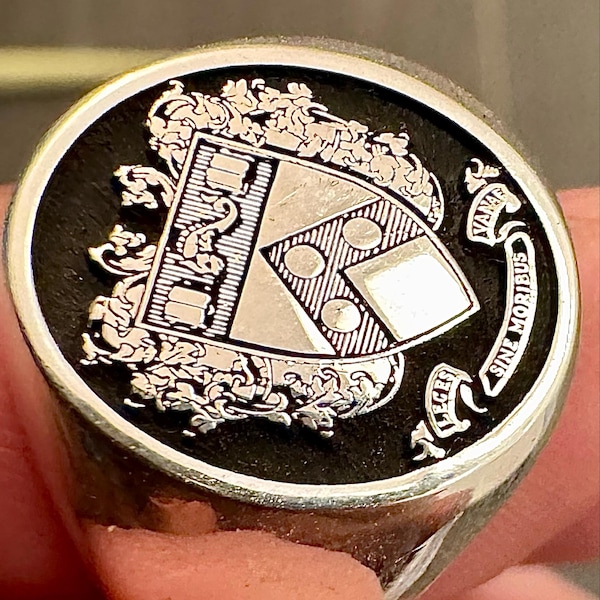 Family Crest Signet Ring,handmade Sterling Silver Signet Ring,all Kinds ...